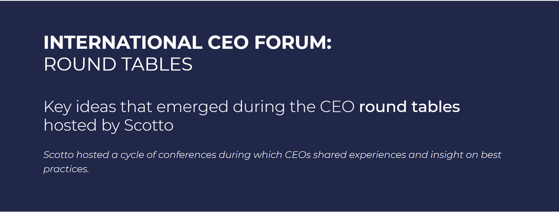 Capture The Best of CEO round tables | Scotto Partners