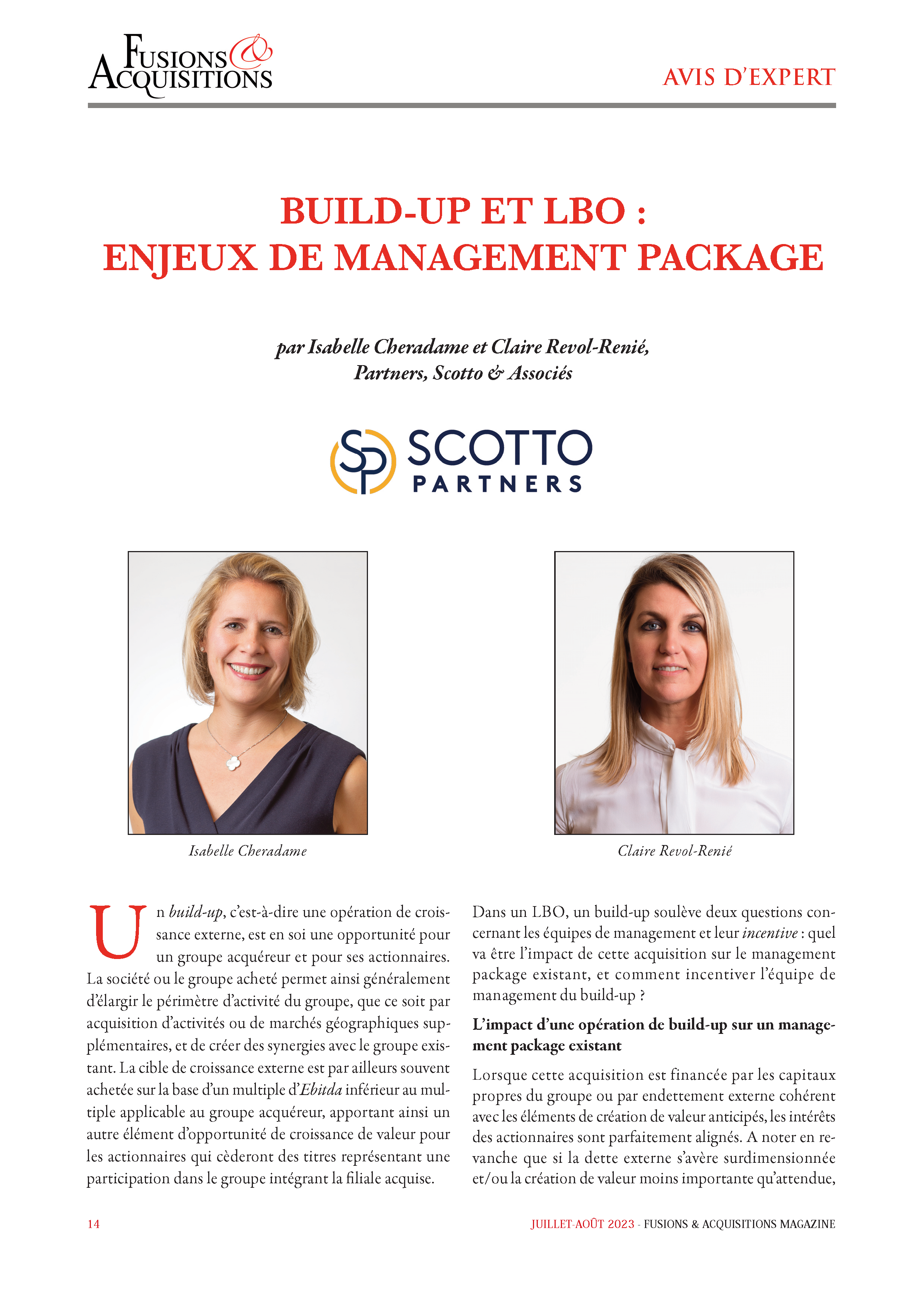 Build-up et LBO : Enjeux de management | Scotto Partners